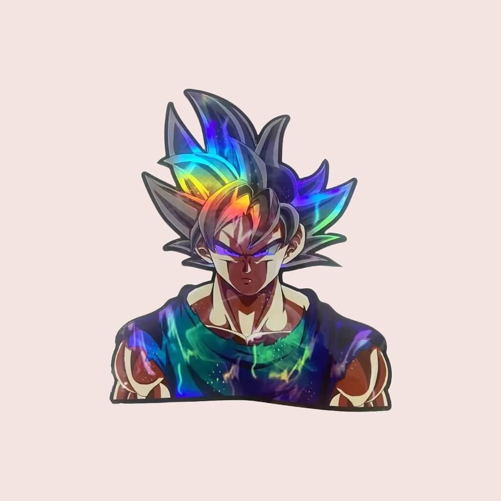 Autocollant holographique Goku ultra instinct - Dragon Ball Z - Animaddiict