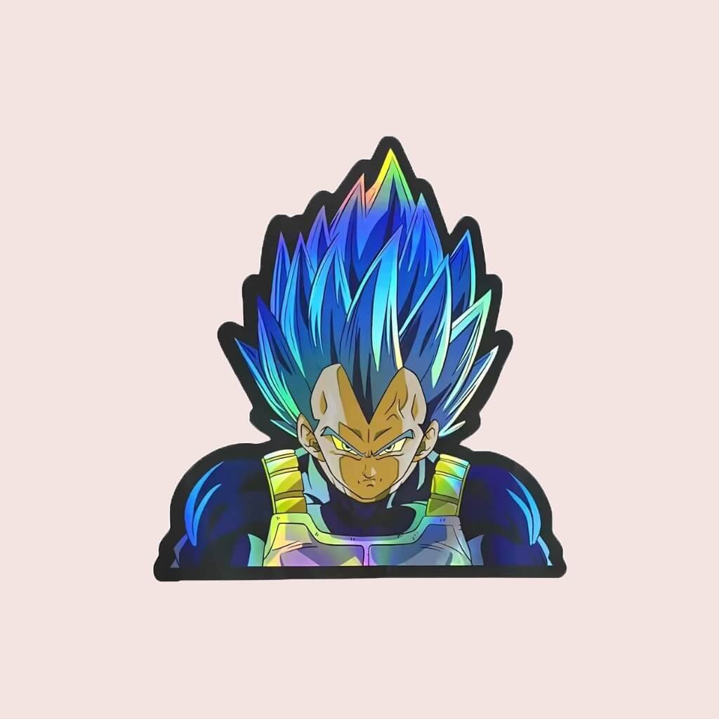 Autocollant holographique Vegeta Super Saiyan Blue - Dragon Ball Z ...