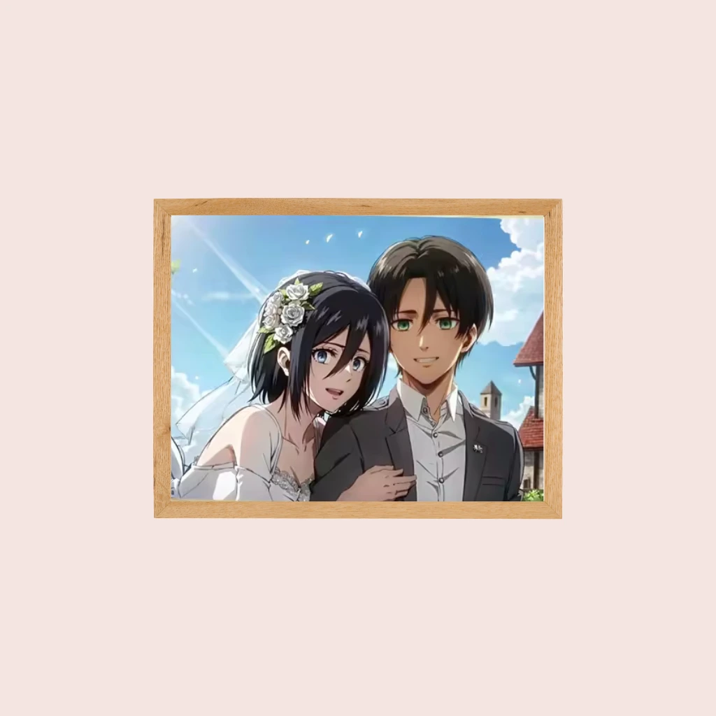Cadre photo lumineux mariage Eren et Mikasa - Attaque des titans ...